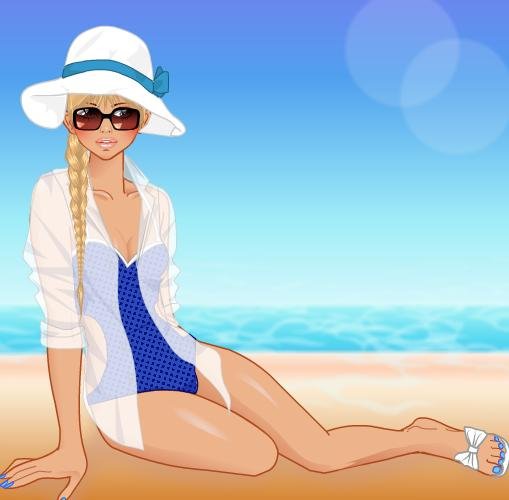 Słoneczne wakacje na plaży - ubieranki Jeja.pl