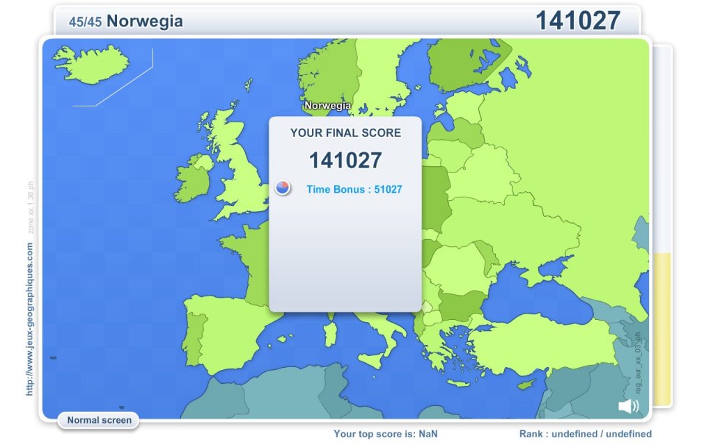 Geograficzny quiz: Kraje Europy - gry Jeja.pl
