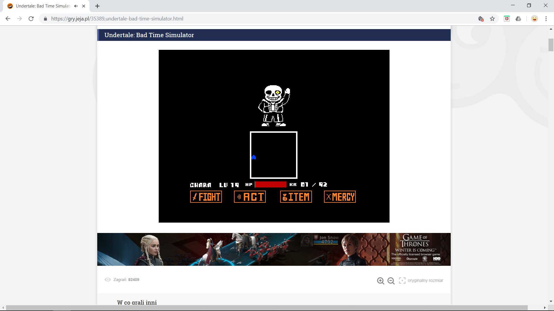 Undertale: Bad Time Simulator - gry Jeja.pl