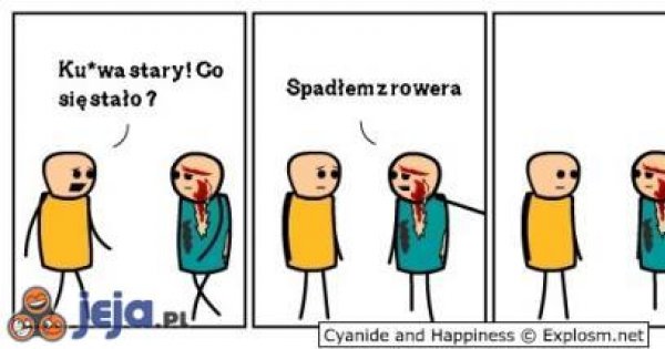 Upadek z rowera... - Jeja.pl